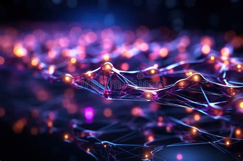 Abstract Network With Glowing Nodes And Connections Stock Illustration Illustration Of Purple