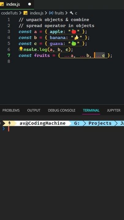 Javascript Tricks Spread Operator For Combining Objects Shorts Codingshorts Youtube