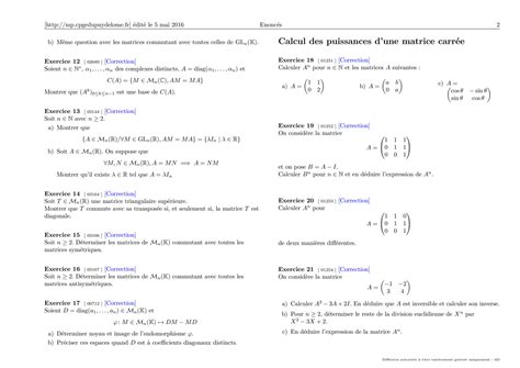 Solution Exos Corrig Es Sur Calcul Matriciel Studypool