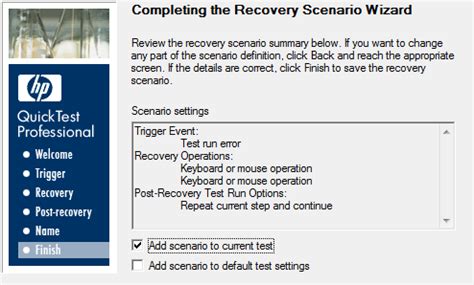 QTP Recovery Scenario Manager GAReddy QTP