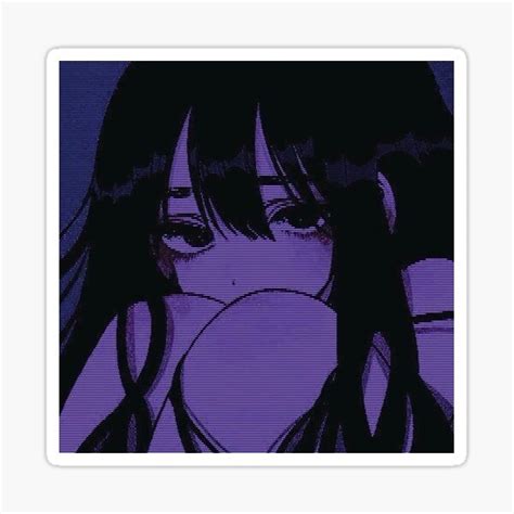 Purple Anime Pfp Girl Sticker For Sale By Blxssomuwu Redbubble