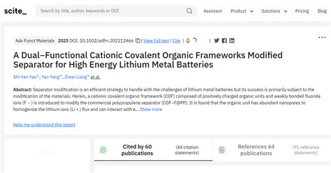 A Dual−functional Cationic Covalent Organic Frameworks Modified