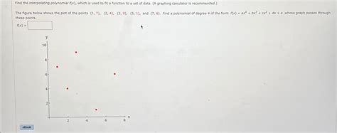 Solved Find The Interpolating Polynomial F X ﻿which Is