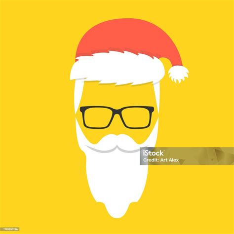 수염 콧수염 안경산타 클로스 힙스터 스타일의 인사말 카드 벡터 그림입니다 겨울에 대한 스톡 벡터 아트 및 기타 이미지 겨울