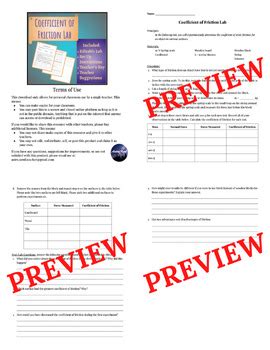 Coefficient Of Friction Lab By AstroNerd TPT