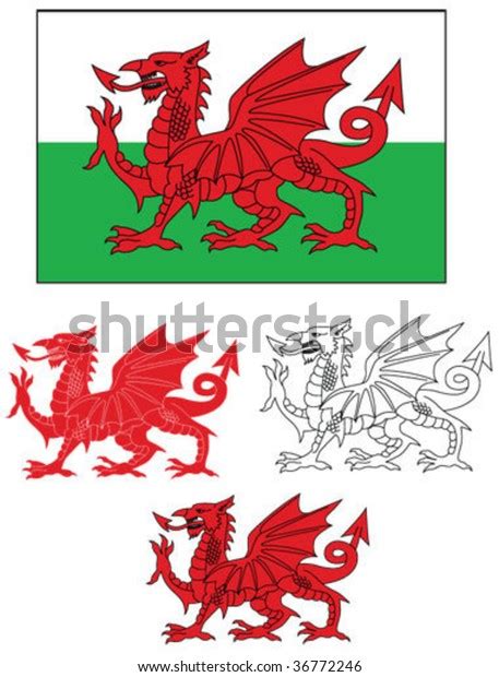 Welsh Flag Dragon Variations Stock Vector Royalty Free 36772246