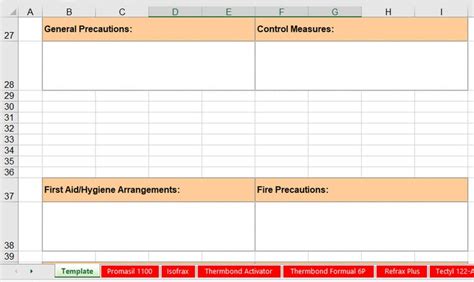 Coshh Assessment Template Business Templates Excel Templates Coshh Management Tool Coshh