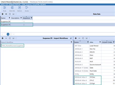 Onestream Transaction Matching Data Splitting Workflow Profile
