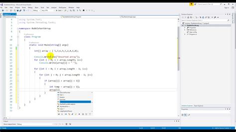 C Bubble Sort Array YouTube