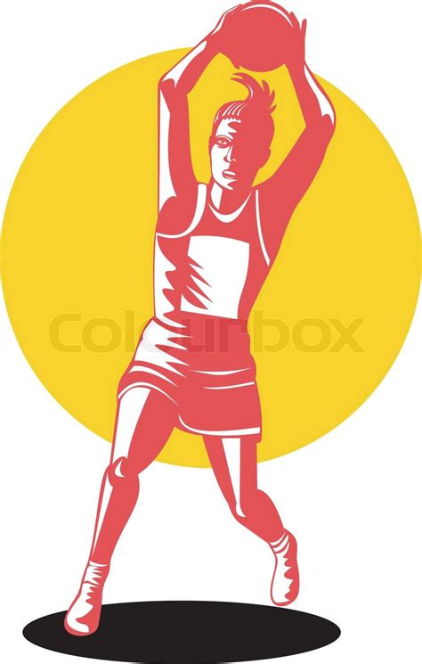 Netball Player Passing Stock Vector Colourbox