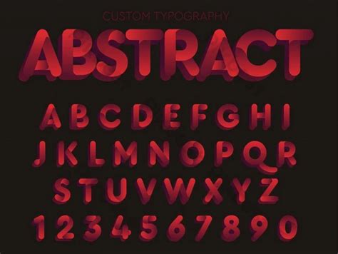 빨간색 추상 굵은 둥근 예술적 글꼴 벡터 그래픽 요소 일러스트 Png Eps 무료 다운로드 Pikbest