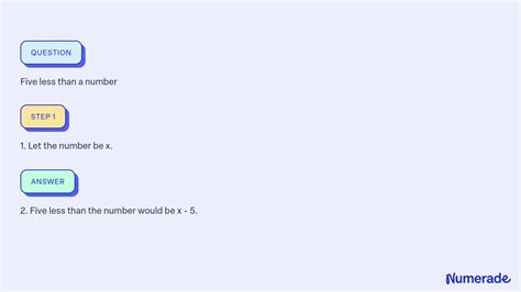 solved five less than a number