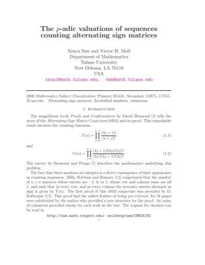 The P Adic Valuations Of Sequences Counting Alternating Sign Matrices