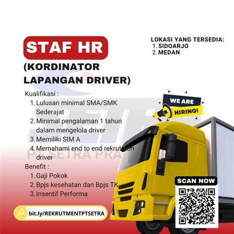 🚛 𝐖𝐄𝐑𝐄 𝐇𝐈𝐑𝐈𝐍𝐆 𝐒𝐓𝐀𝐅 𝐇𝐑 𝐅𝐢𝐞𝐥𝐝 𝐂𝐨𝐨𝐫𝐝𝐢𝐧𝐚𝐭𝐨𝐫 𝐃𝐫𝐢𝐯𝐞𝐫 Punya Pengalaman