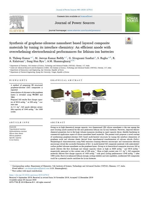 1 Synthesis Of Graphene Siloxene Nanosheet Based Layered Composite Download Free Pdf