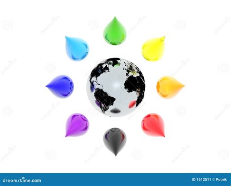 Colour drops stock illustration. Illustration of concept - 1612511