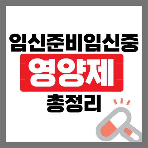 임신준비 및 임신중 영양제 총정리 이대로만 드세요 네이버 블로그