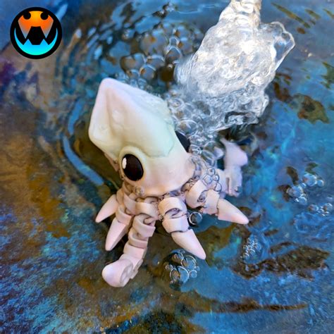 3d Printable Tiny Squid By Cinderwing3d