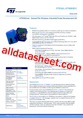 STEVAL STWINBX1 Datasheet PDF STMicroelectronics