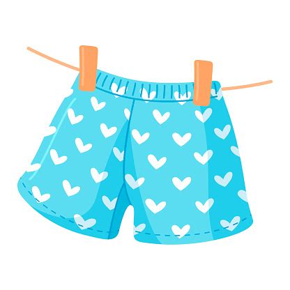 Drying Of Washed Clothes Heart Blue Ornamental Male Pants Hanging On