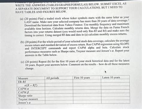 Solved Write The Answers Tablesgraphsformulas Below