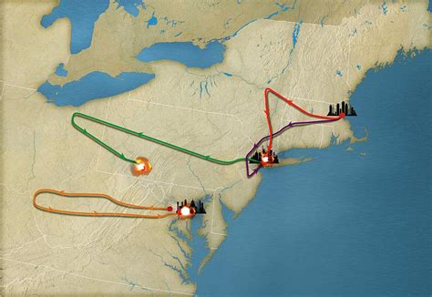 September 11 Attacks Flight Paths Photograph By Science Photo Library