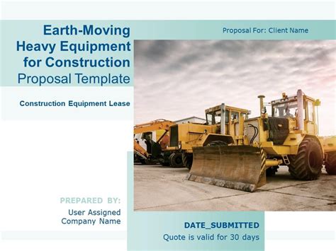 Earth Moving Heavy Equipment For Construction Proposal Template