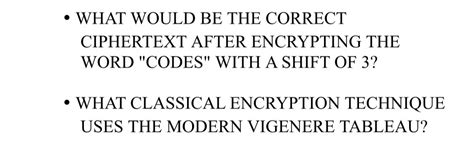 Solved 1what Would Be The Correct Ciphertext After