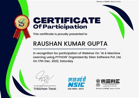 Raushan Kumar Gupta On Linkedin Happy To Share That I Attended A Webinar On Ai And Machine