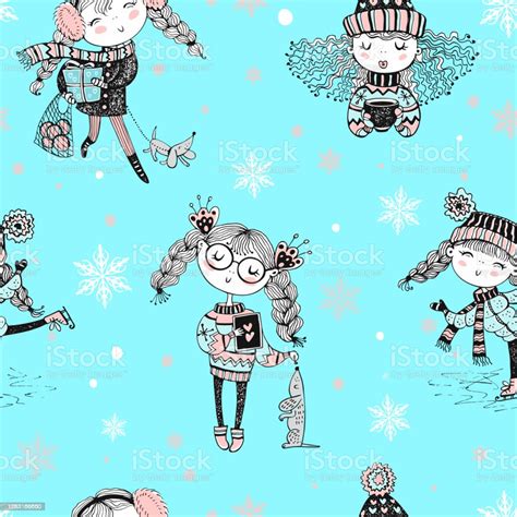 니트 모자를 쓰고 뜨거운 커피를 마시는 장갑을 끼고 귀여운 소녀 벡터 안녕하세요 겨울 12월에 대한 스톡 벡터 아트 및 기타 이미지 12월 겨울 겨울 스포츠 Istock