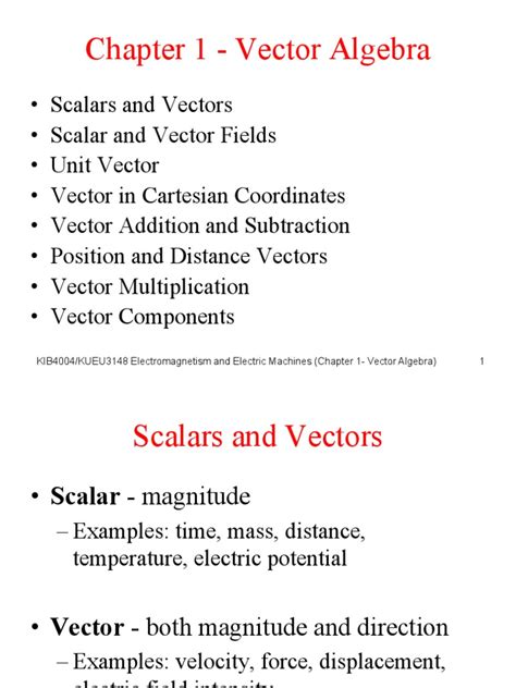 fundamental concepts of vector algebra an introduction to vectors