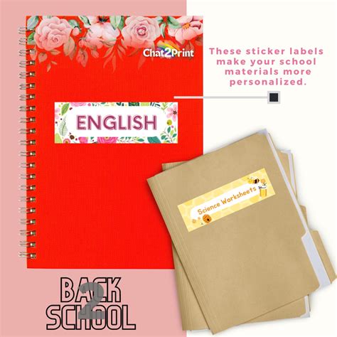 Notebook Label Sticker Folder Label Subject Name Sticker Activity