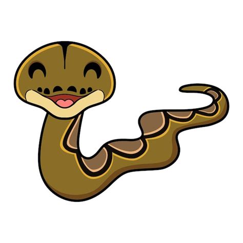 Premium Vector Cute Happy Reticulatus Python Cartoon