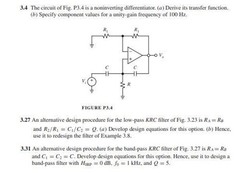 solved 3 4 the circuit of fig p3 4 is a noninverting