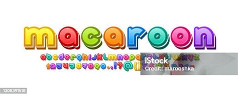 3d 굵은 알파벳 밝은 둥근 글꼴 여러 가지 색깔의 문자와 숫자 벡터 일러스트 10eps 3차원 형태에 대한 스톡 벡터 아트 및 기타 이미지 Istock