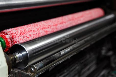 Ink Rollers On Offset Printing Machine Stock Image Image Of Print Publish 25530873