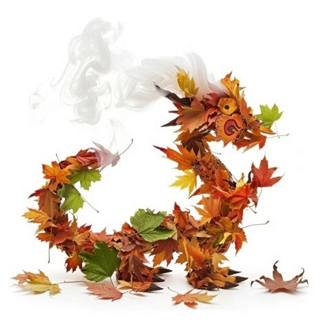 Premium Photo Dragon Shape Constructed From Autumn Leaves