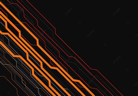Abstract Yellow Red Grey Circuit Line Light Energy On Dark Blank Space Design Modern Futuristic
