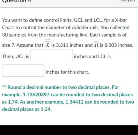 Solved You Want To Define Control Limits ﻿ucl And Lcl ﻿for