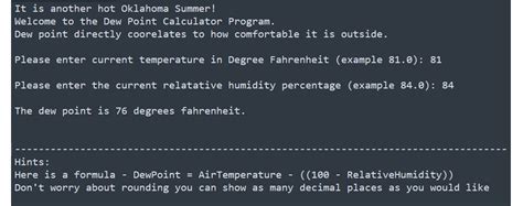 Solved ﻿c Language Please ﻿ Dew Point