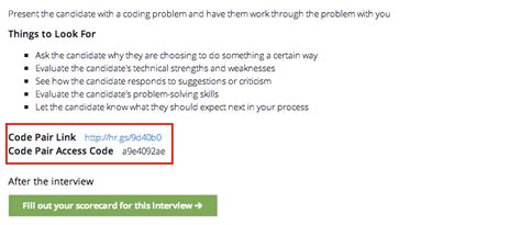 send a codepair link with the hackerrank integration greenhouse support