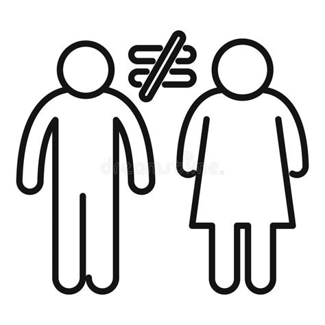 Gender Inequality Concept With Man And Woman Separated By Unequal Sign