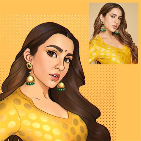 Patel Vimal On Instagram Portrait Illustration Saraalikhan95