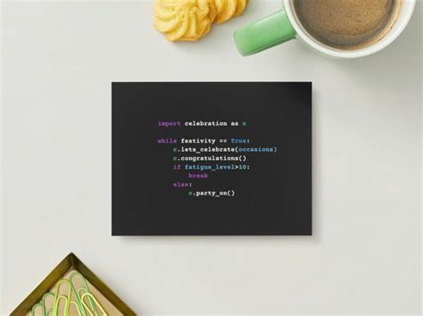 Tech Themed All Occasion Celebration Card For Coders Programmers And
