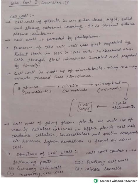 Cell Biology Notes Sem Ll Pdf