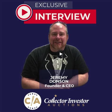 Video Meet Jeremy Donson Our Founder And Ceo Collector Investor Auctions Llc Posted On The