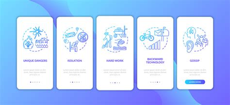 개념이 있는 모바일 앱 페이지 화면 온보딩 빌리지 라이프스타일 어려움 개념에 대한 스톡 벡터 아트 및 기타 이미지 개념 고독 개념 그라데이션 Istock