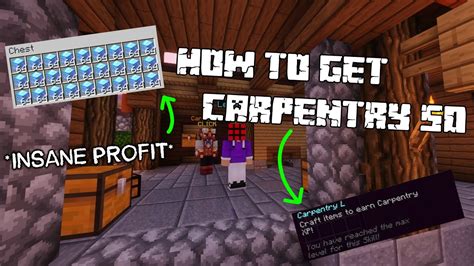How To Get Carpentry 50 And Make Profit Hypixel Skyblock Youtube