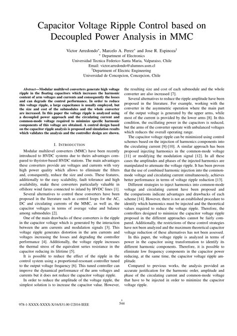 Pdf Capacitor Voltage Ripple Control Based On Decoupled Power