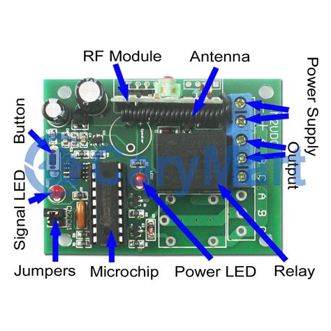 1ch 12v power input output rf receiver circuit for one to many serie
